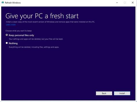 How To Use Refresh Windows To Do A Clean Install Of Windows 10