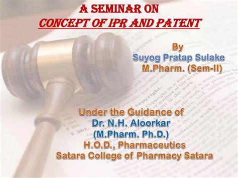 Concept Of Ipr And Patent Pptx