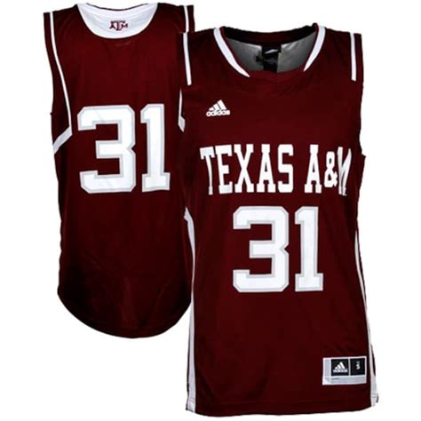 Adidas Texas Aandm Aggies 31 Replica Basketball Jersey Maroon