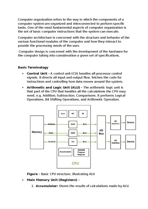 Basic Computer Organization Overview Cs101 Studocu
