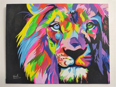 Fearless Lion The King Of Jungle Painting By Dinesh Kumar Natarajan