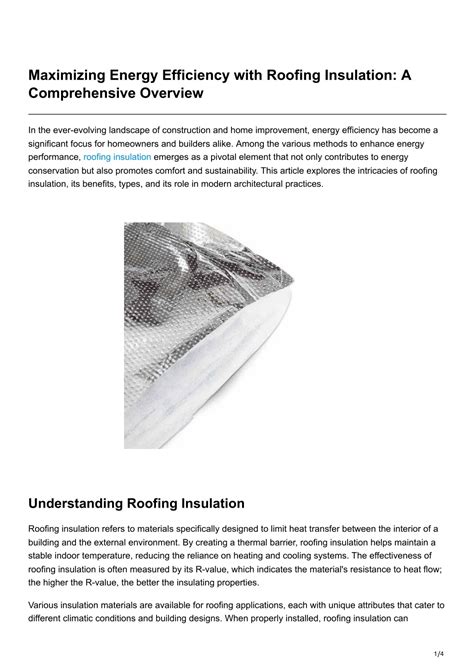 Ppt Maximizing Energy Efficiency With Roofing Insulation A Comprehensive Overview Powerpoint