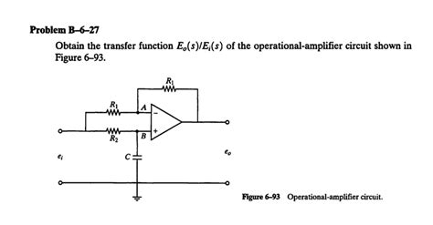 Solved Problem B 6 27 Obtain The Transfer Function E