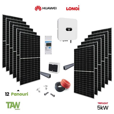 Sistem Solar Fotovoltaic 5kw Trifazat Panouri Longi Solar Inverter