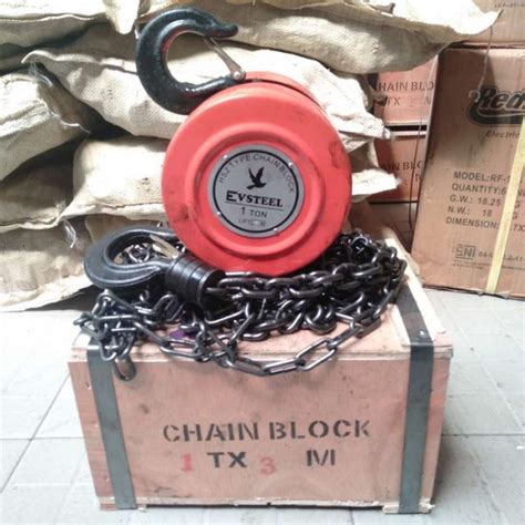 Jual Chain Block 1 Ton 3 Meter Takel Katrol Kerekan 1 Ton 3 Meter Di
