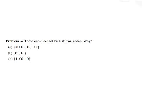 Solved Problem 6 ﻿these Codes Cannot Be Huffman Codes