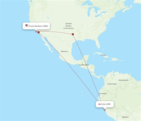 Flights From Lima To Santa Barbara Lim To Sba Flight Routes