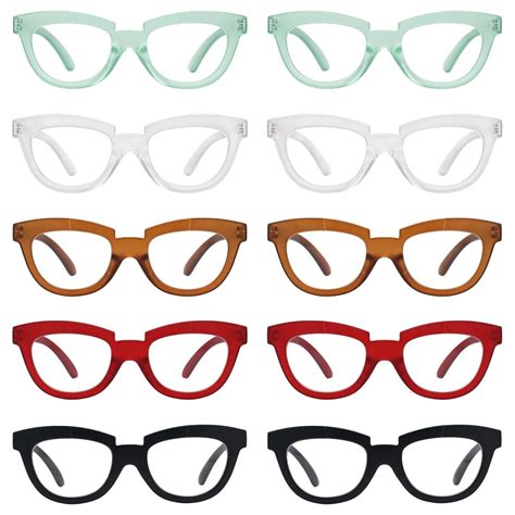 Reading Glasses Stylish Half Moon Readers 10 Pack For Women