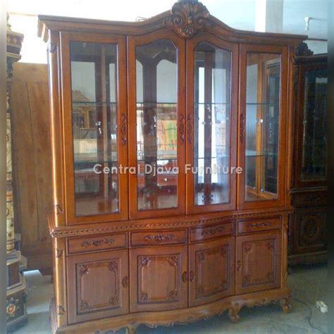 Jual Lemari Hias Kaca Kayu Jati Almari Display Pajangan Bufet Buffet Laci Di Seller Central