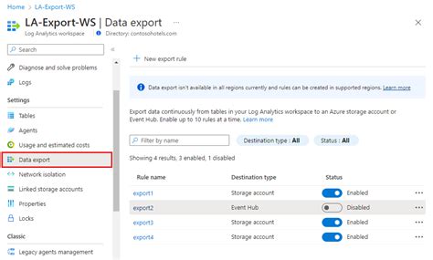 在 Azure 監視器中匯出 Log Analytics 工作區資料 Azure Monitor Microsoft Learn