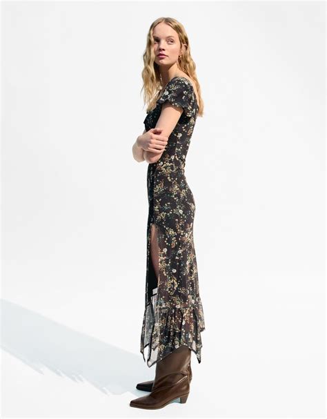 Robe Midi En Tulle Femme Bershka