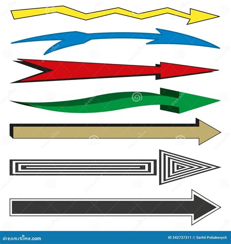 Colorful Arrow Set Varied Arrow Shapes And Styles Vibrant And Dynamic Vector Design Abstract