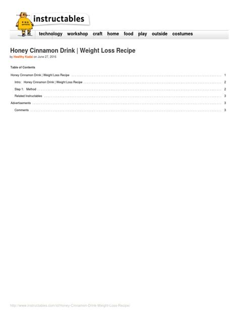 Honey Cinnamon Drink Weight Loss Recipe Pdf