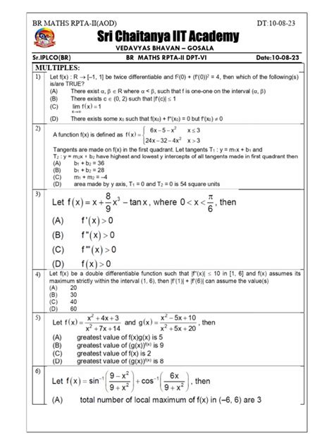 Br Maths Rpta Ii Dpt Vi Aod Pdf Computers
