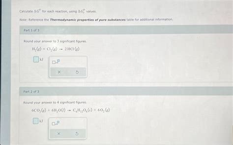 Solved Calculate Δg∘ For Each Reaction Using Δgf0 Values