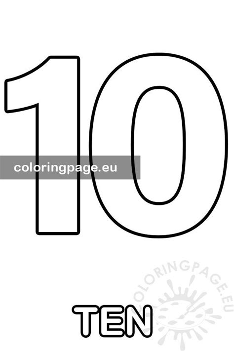 Ten Coloring Page