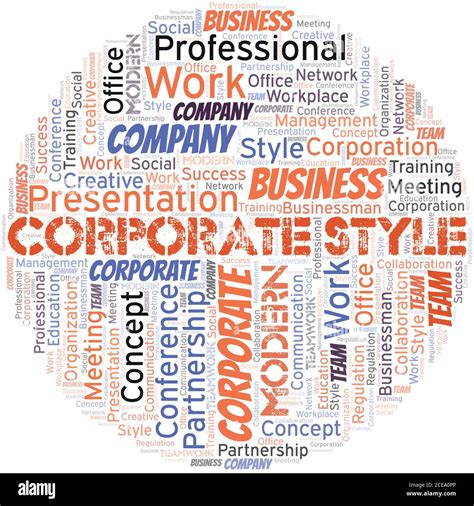 Corporate Style Vector Word Cloud Made With The Text Only Stock Vector