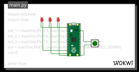 신호등 버튼 제어1 Wokwi ESP32 STM32 Arduino Simulator
