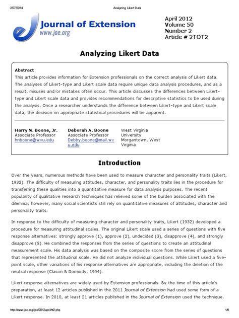 Analyzing Likert Data Pdf Level Of Measurement Likert Scale