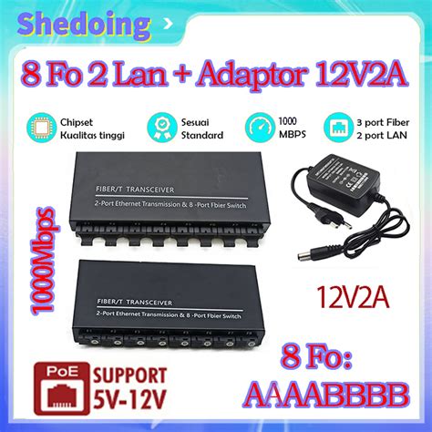 Htb 8 Fo 2 Lan Gigabit Converter Fo Switch Netlink 8 Port Fiber Optic