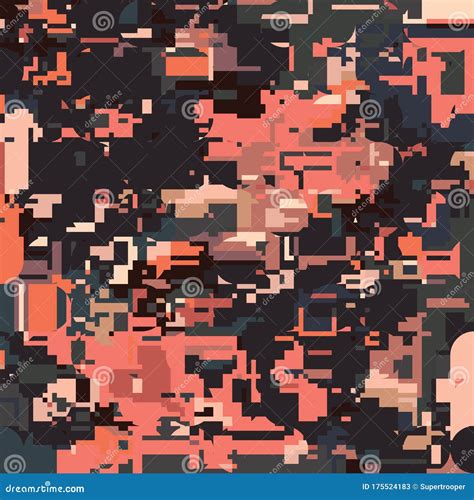 Art Abstract Geometric Pattern With Pixel Style 8 Bit Mosaic Stock Illustration Illustration