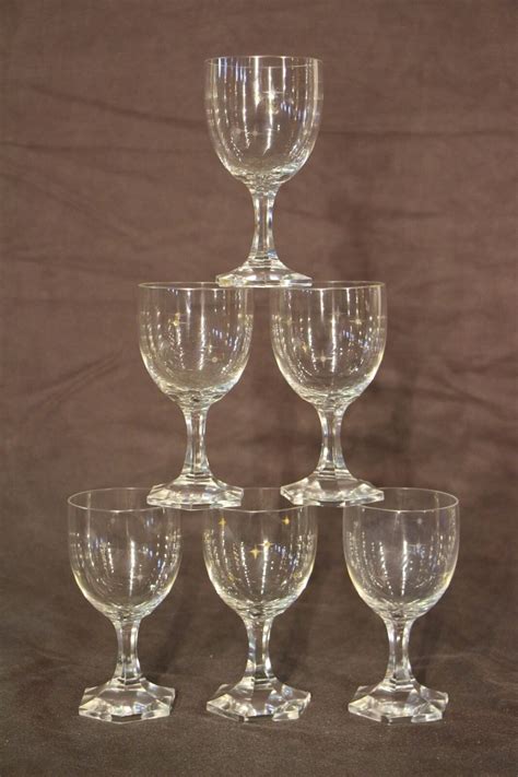 Set 12 Antique French Art Deco Wine Glasses Gilt Engraved Elegant 1920