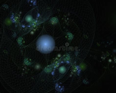 Space Network Connection Structure 3d Rendering Abstract Illustration Fractal Stock
