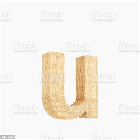 순수한 백색에 3d 렌더링 된 길 쌈 된 고리 버들 세공 소문자 U 0명에 대한 스톡 사진 및 기타 이미지 0명 3차원