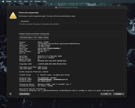 Photos App Keeps Crashing After I Deleted Junk Files Rmacos