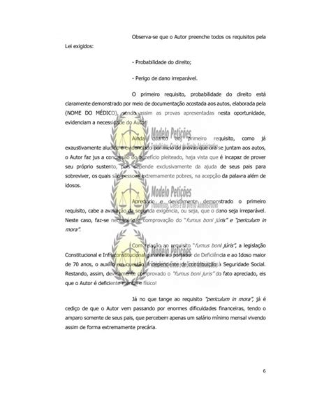Inicial Ação De Concessão De Benefício Assistencial Loas