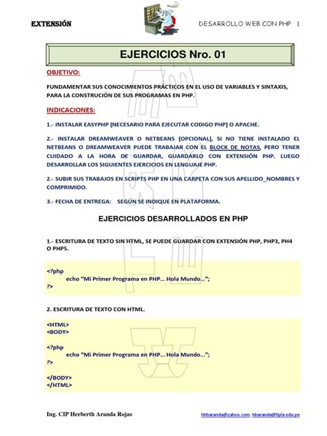 Ejercicios Desarrollados Sesion Nro 1 Php Pdf Php Informática