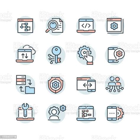 검색 엔진 최적화의 아이콘 세트 건축물에 대한 스톡 벡터 아트 및 기타 이미지 건축물 검색 검색 엔진 Istock