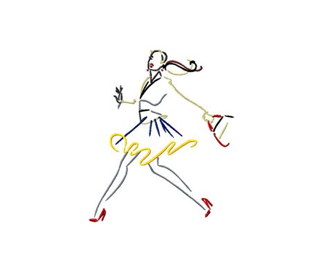 Fashion Girl Machine Embroidery Design Woman Digital Pattern Etsy