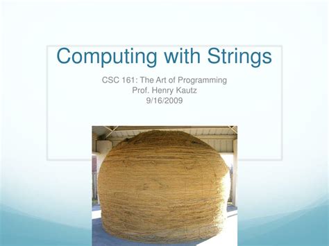 Ppt Computing With Strings Powerpoint Presentation Free Download