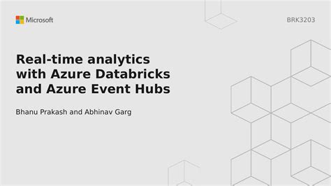 Real Time Analytics With Azure Databricks And Azure Event Hubs