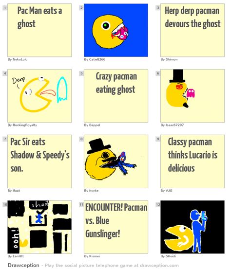 Pac Man Eats A Ghost Drawception
