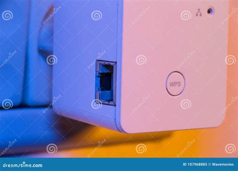 WiFi Repeater In Electrical Socket On The Wall Stock Image Image Of Orange Data 107968885