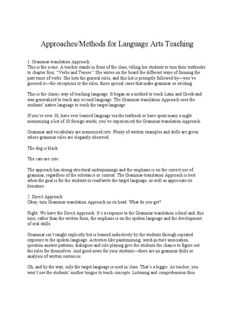 approaches for language teaching pdf second language learning