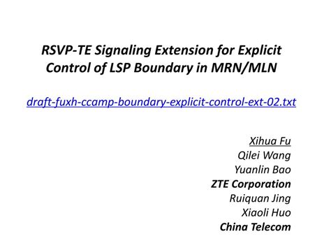 rsvp te signaling extension for explicit control of lsp boundary in mrn