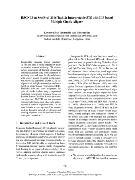 Imatch Ilp Based Monolingual Aligner For Multiple Alignment At The Chunk Level Pdf