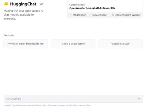 Hugingface推出开源聊天机器人hugingchat与 Chatgpt 类似 Aigc工具导航