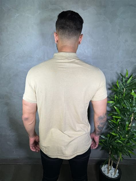 Camisa Gola Polo Masculina LCT Cáqui Nobre Outlet Moda Masculina