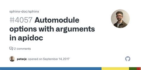 Automodule Options With Arguments In Apidoc · Issue 4057 · Sphinx Docsphinx · Github
