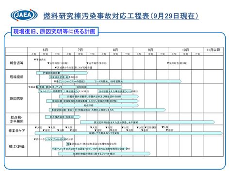 事故対応工程・週報・日報 大洗研究開発センター燃料研究棟における汚染について 国立研究開発法人日本原子力研究開発機構 大洗原子力工学研究所