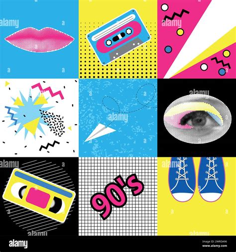 The 90s Style Pattern Stock Vector Image And Art Alamy