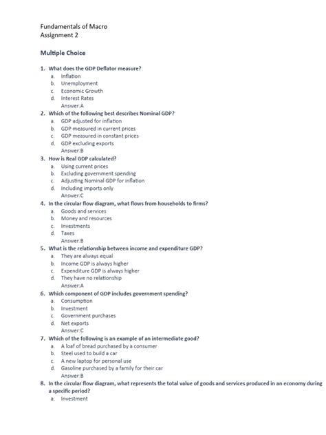 Assignment 2 Pdf Gross Domestic Product Inflation