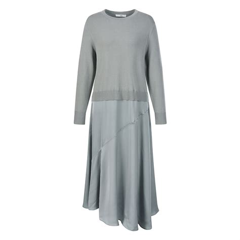 포스티 더레노마 스커트배색 니트원피스 Ca32ko020