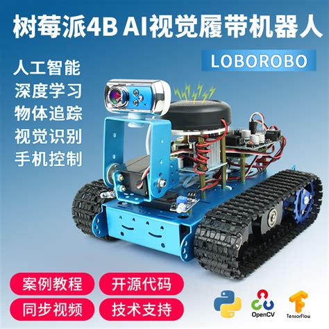 树莓派4b履带底盘SLAM激光雷达opencv Python C编程视觉导航 虎窝淘