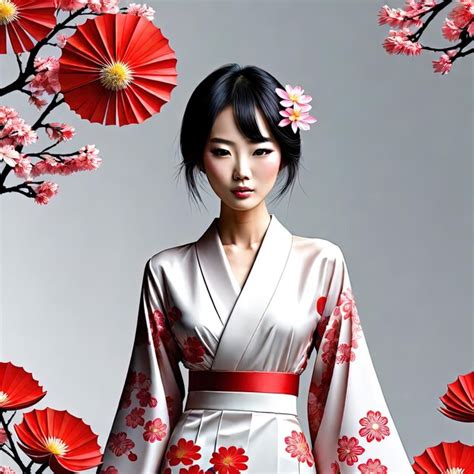 Premium Ai Image Beautiful Girl In Kimonobeautiful Asian Woman In Kimono