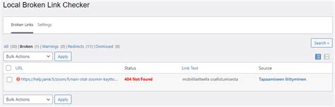 Broken Link Checker Plugin WordPress
